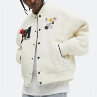 China OEM Custom Embroidery Varsity Jackets Winter 100% Wool Rose Fleece Letter Bomber Jacket for sale