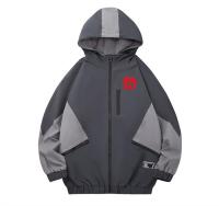 China Loose Ordinary Spot Youth Hooded Grey Jacket Waterproof Windbreaker For Men for sale