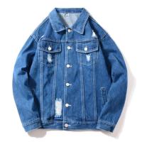 China Polyester Cotton Embroidery Denim Jackets Streetwear Casual Riding Jacket for sale