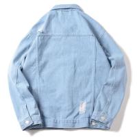 China Polyester Cotton Embroidery Denim Jackets Streetwear Casual Riding Jacket for sale