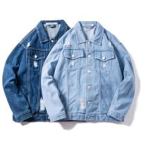China Polyester Cotton Embroidery Denim Jackets Streetwear Casual Riding Jacket for sale