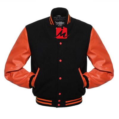 China Breathable Embroidery Denim Jackets Custom Long Sleeve Baseball Varsity Jacket for sale