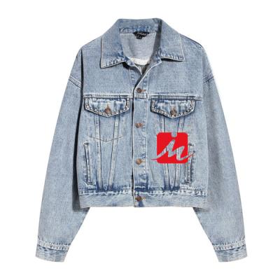 China Rhinestone Embroidery Denim Jackets Hollowed Ladies Oversized Jacket for sale