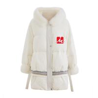 China Woolen Lightweight Down Jacket Cream Knee Glossy Thick Down Coat Patrol Down Jacket for sale