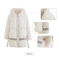 China Woolen Lightweight Down Jacket Cream Knee Glossy Thick Down Coat Patrol Down Jacket for sale