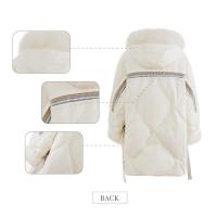 China Woolen Lightweight Down Jacket Cream Knee Glossy Thick Down Coat Patrol Down Jacket for sale