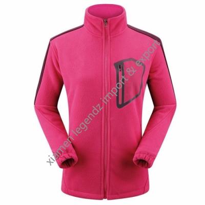 China Classic Mountainnering Sport Winter Jacket For Women Zip Up Polyester Thick Fleece Jacket for sale
