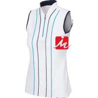 China Stand Collar Women Polo Shirt 1/4 Zipper In The Middle Custom Printing Sleeveless for sale