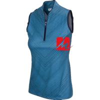 China Stand Collar Women Polo Shirt 1/4 Zipper In The Middle Custom Printing Sleeveless for sale
