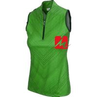 China Stand Collar Women Polo Shirt 1/4 Zipper In The Middle Custom Printing Sleeveless for sale