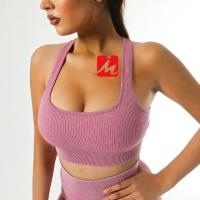 China Women 5 Piece Sports Bra And Leggings Seamless Ribbed Fitness Sets Sportswear for sale