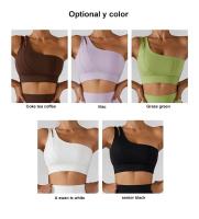 China Single Oblique Shoulder Strap Women Yoga Fitness Underwear High Impact Support Tube for sale