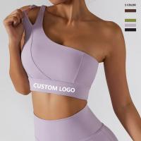 China Single Oblique Shoulder Strap Women Yoga Fitness Underwear High Impact Support Tube for sale