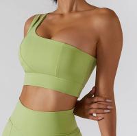 China Single Oblique Shoulder Strap Women Yoga Fitness Underwear High Impact Support Tube for sale