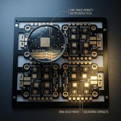 China 6 Layer HDI Multilayer PCB Fabrication 0.05mm Fine Line Drone Flight Controller Board for sale