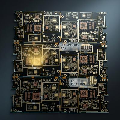 China 6 Layer Any Layer HDI PCB 0.1mm Laser Microvia ENIG Black Solder Mask Board for sale
