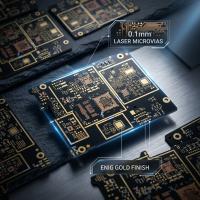 China 6 Layer Any Layer HDI PCB 0.1mm Laser Microvia ENIG Black Solder Mask Board for sale