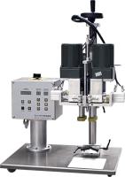 China Semi automatic plastic screw cap capping machine for shampoo, cosmetic, liquid soap, detergent, cream bottles jars for sale
