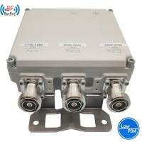 China 4.3-10 F DIN-F Interface RF Triplexer Triple Band Combiner 380-2700MHz Grey/Red/Black for sale