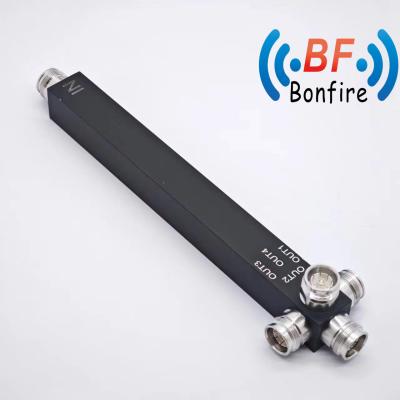 China OEM/ODM Production 698-3800MHz 4.3-10 Female Reactive 4 Way RF Low Pim Power Splitter for sale
