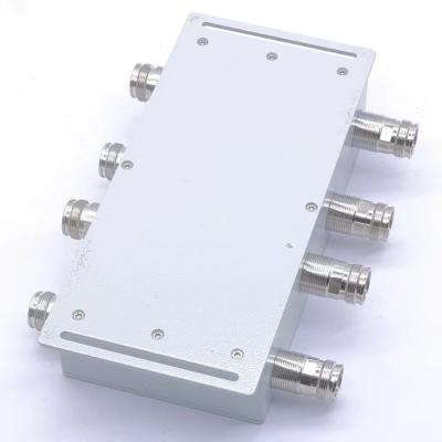 China 4 in 4 out Hybrid Combiner Hybrid Coupler 698-3800MHz 4.3-10-F Grey/Red/Black/Customized for sale