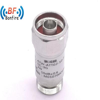 China Red 5W RF DC-3GHz Coaxial Fixed Attenuator Nm-NF Connector 3dB 5dB 6dB 7dB 8dB 10dB 13dB 15dB 20dB 30dB 40dB for sale