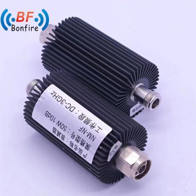 China DC-3800MHz Coaxial Fixed Attenuator 3/6/10/15/20/30dB Red Package Gross Weight 0.450kg for sale