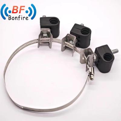 China Three Way Fiber and Power Cable Feeder Clamps 23.5-30.1mm 2* 4-8mm for Cable Management for sale