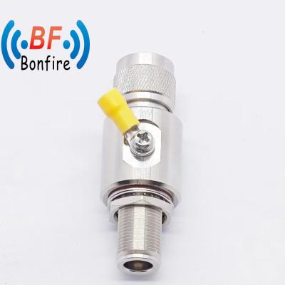 China N-F to 4.3-10-F Grey RF Lightning Surge Protector N to SMA Rpsma Dual Plug Cable Connector Surge Arrester 698-3800MHz for sale