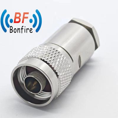 China DC-11GHz N Male Straight Clamp LMR 400 Captive Type RF Connector Waterproof Rate IP 67 for sale