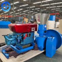 China Diesel Engine Driven Flat Die 150mm Biomass Pellet Mill for sale