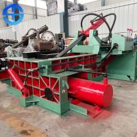 China 300*300mm Cuboid Bale Size Scrap Baling Machine Forward Out for sale