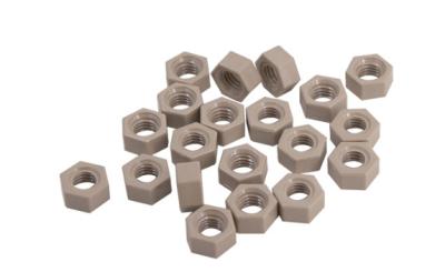 China Custom High Precision PEEK Plastic Injection Molding Nuts Chemical Resistant M6 for sale