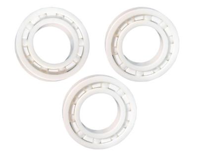 China Zirconia Full Ceramic Bearing 6200 Series Si3N4 ZrO2 PEEK PTFE Cages Long Life Low Noise for sale