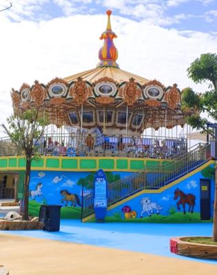 China 48 Seat Theme Park Carousel Amusement Kiddie Rides 10kW OEM for sale