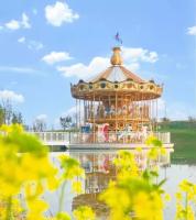 China LED Lighting Amusement Ride Carousel Double Decker 38 Seat For Theme Park 4.2rpm for sale