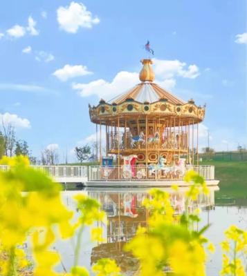 China LED Lighting Amusement Ride Carousel Double Decker 38 Seat For Theme Park 4.2rpm for sale