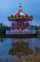 China LED Lighting Amusement Ride Carousel Double Decker 38 Seat For Theme Park 4.2rpm for sale