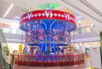 China LED Lighting Amusement Ride Carousel Double Decker 38 Seat For Theme Park 4.2rpm for sale