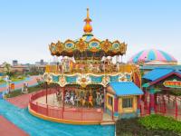 China 25kW Double Decker Amusement Park Carousel 68 Passengers for sale