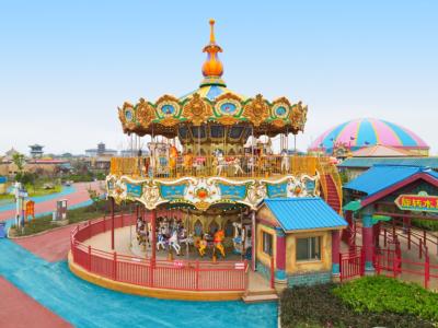 China 25kW Double Decker Amusement Park Carousel 68 Passengers for sale