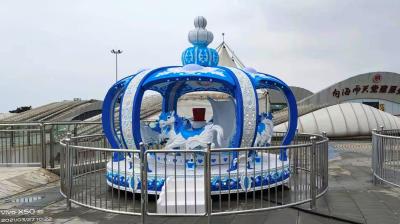 China Outdoor 12 Seat Kiddie Amusement Park Rides Carousel Ice Snow Crown Design for sale