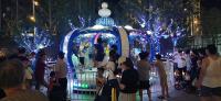 China Outdoor 12 Seat Kiddie Amusement Park Rides Carousel Ice Snow Crown Design for sale