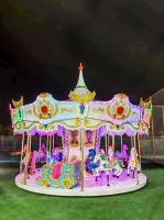 China 18W Adventureland Kiddie Rides Carousel Garden Amusement Park 16 Seat for sale
