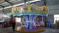 China 18W Adventureland Kiddie Rides Carousel Garden Amusement Park 16 Seat for sale