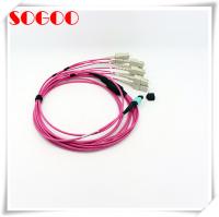China OM4 MM Fan Out MTP Female SC APC Patch Cord for sale