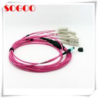China OM4 MM Fan Out MTP Female SC APC Patch Cord for sale