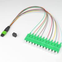 China 2m 8 Core Single Mode MTP LC Fiber Breakout Cable for sale