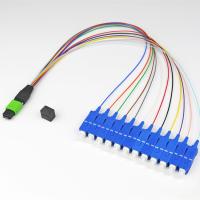 China 2m 8 Core Single Mode MTP LC Fiber Breakout Cable for sale