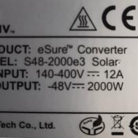 China ESure Solar Converter S48-2000e3 96% Efficiency 2000W 48V Power Rectifier for sale